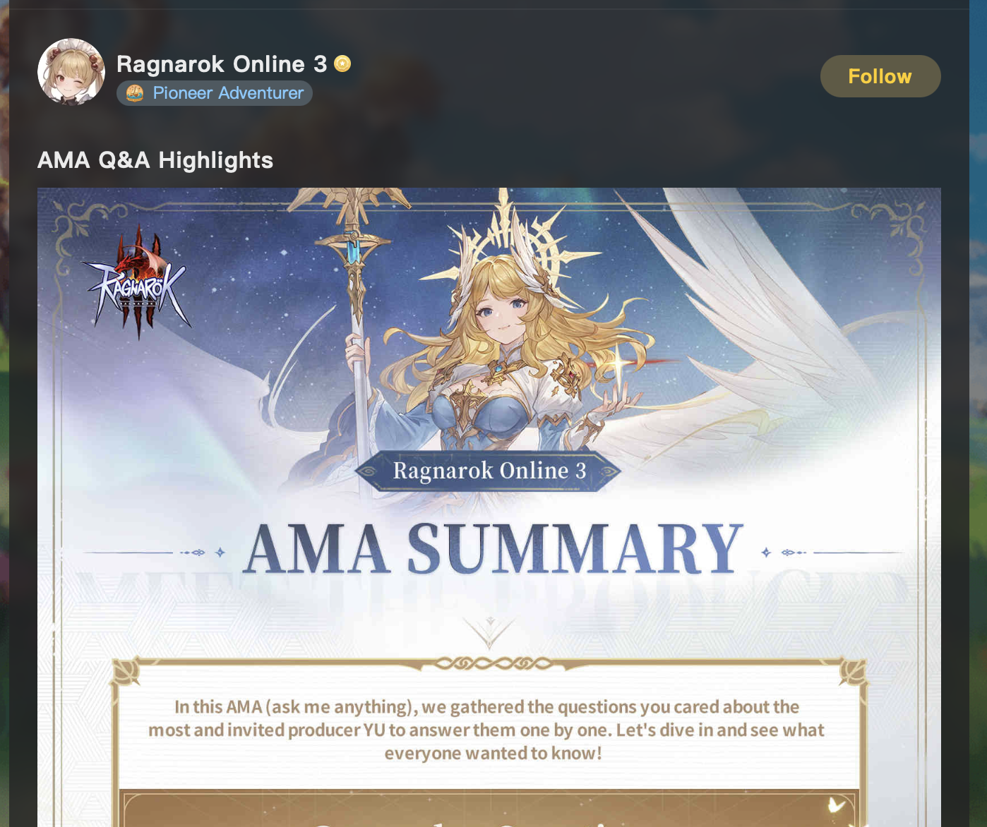 Ragnarok Online 3 AMA Summary: Key Highlights Revealed - Ro3Hub.com