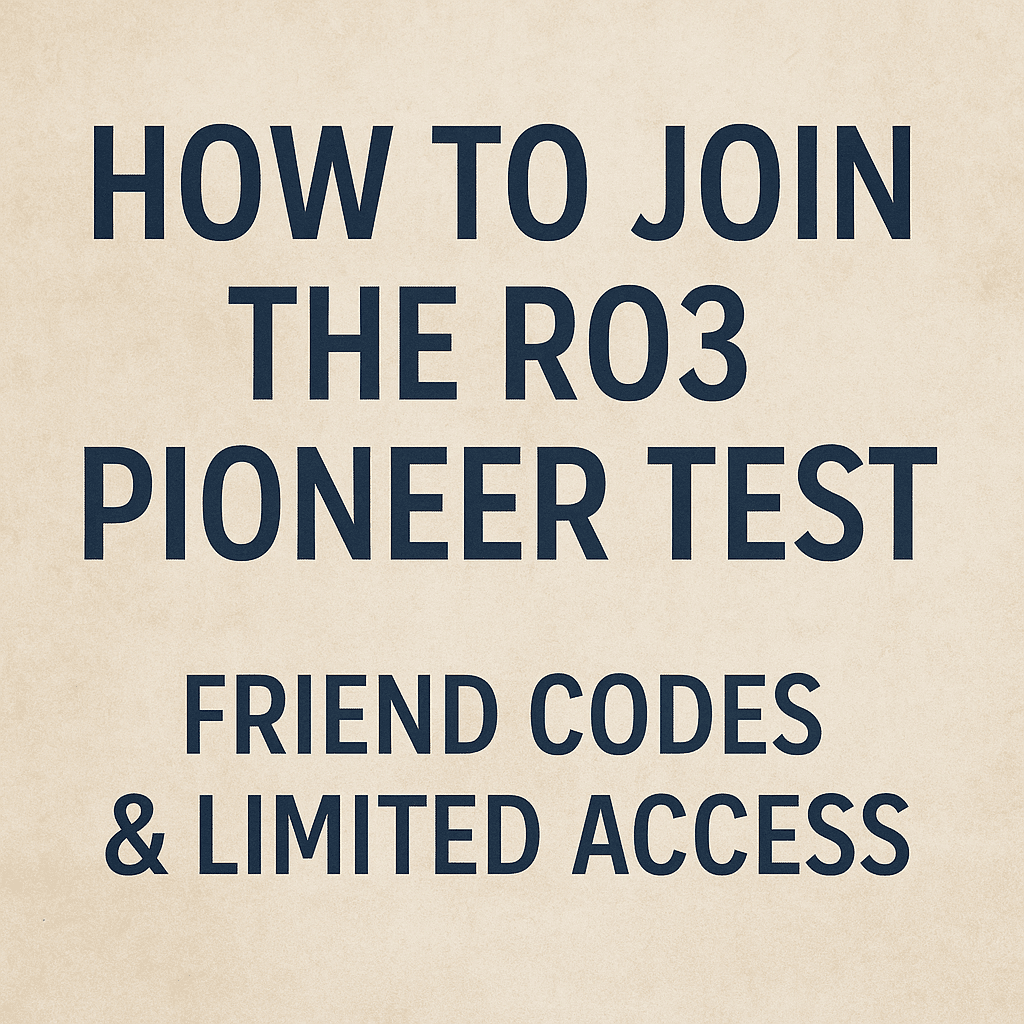 How to Join the RO3 Pioneer Test – Friend Codes & Access Info | Ro3Hub.com